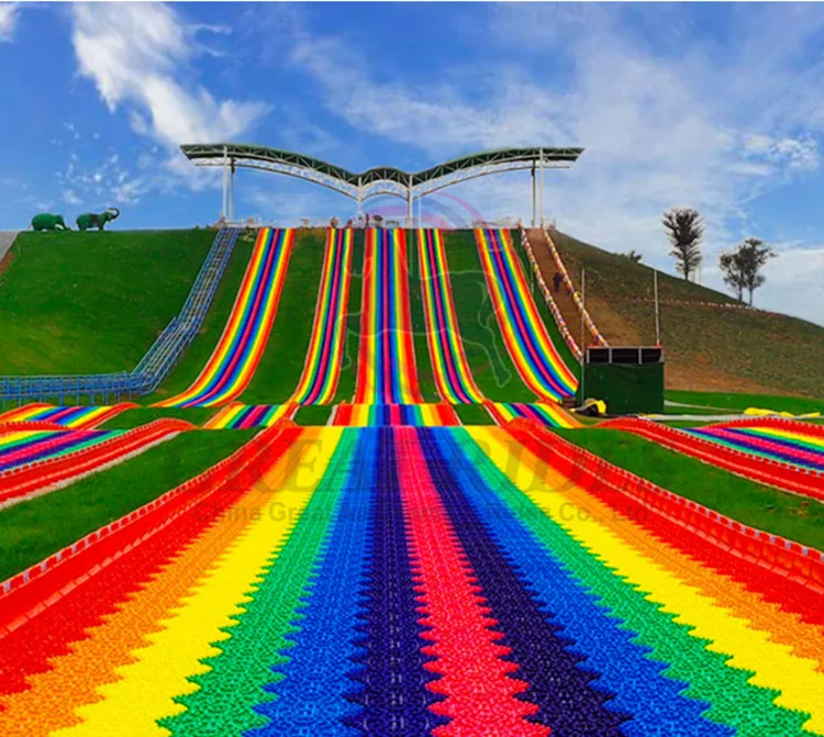 Direct Manufacturer Amusement Park Rainbow Dry Snow Tubing Slides Dry ...