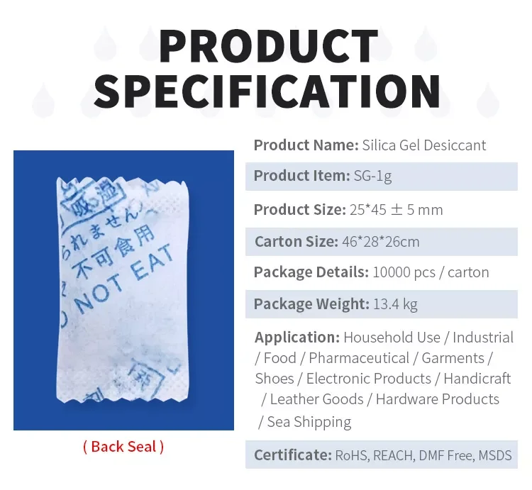 Absorb King DMF Free Color Change Silica Gel Desiccant