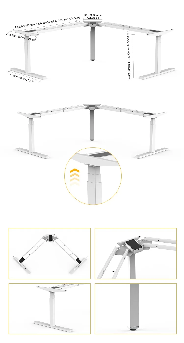 ZGO Modern Lifting 3 Motor Office Desk - Adjustable & Stylish