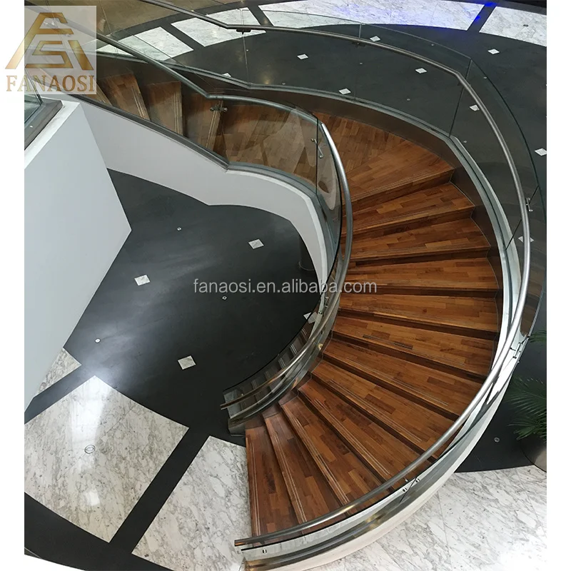 Manufacturer Customized Modern Luxury Curved Staircase Stainless Steel ...