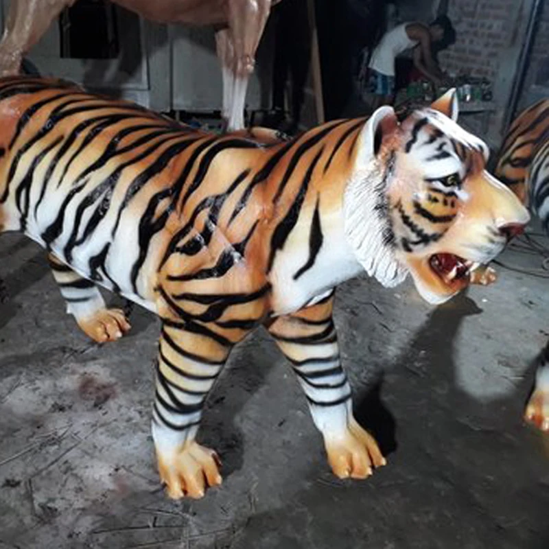 Outdoor Garden Animal Sculpture Animals Fiberglass Life Size Tiger ...