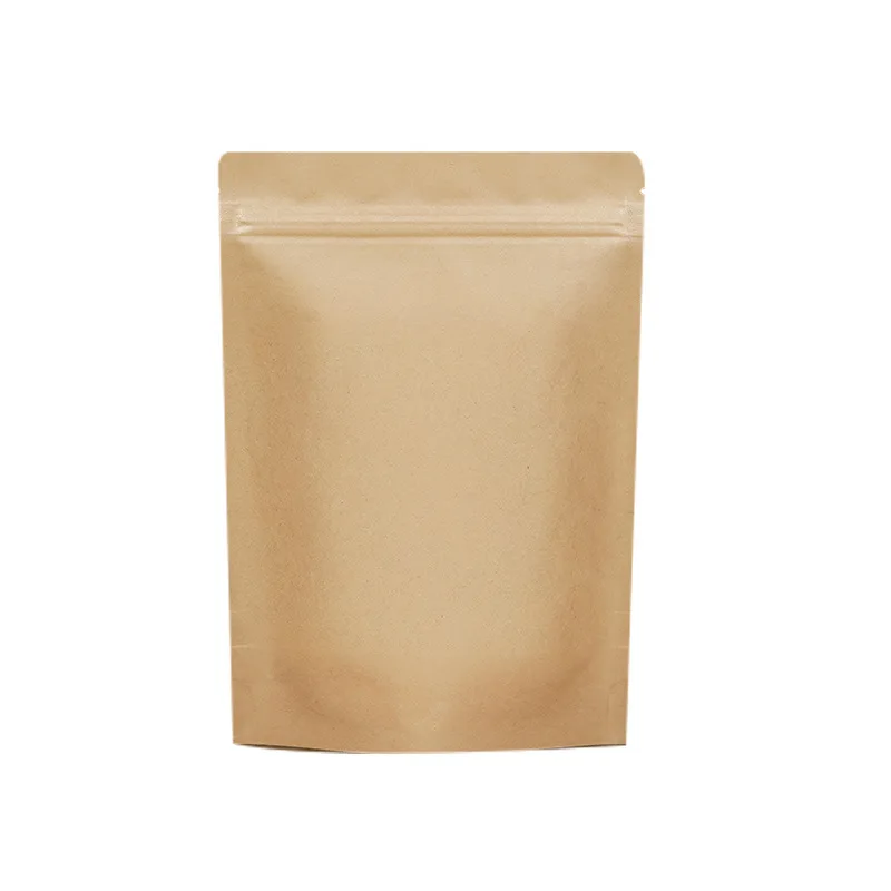 Custom Eco Friendly Bio-degradable Printed Stand Up Ziplock Brown Kraft Paper Packaging Bag With ...