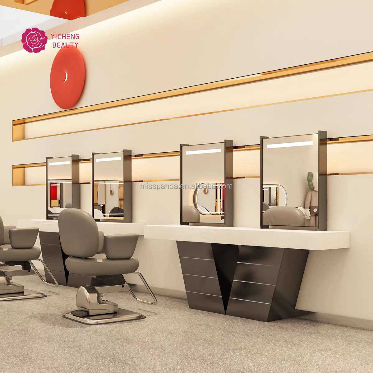 Yicheng Beauty Factory Hair Salon Mirror Table Special Net Red ...