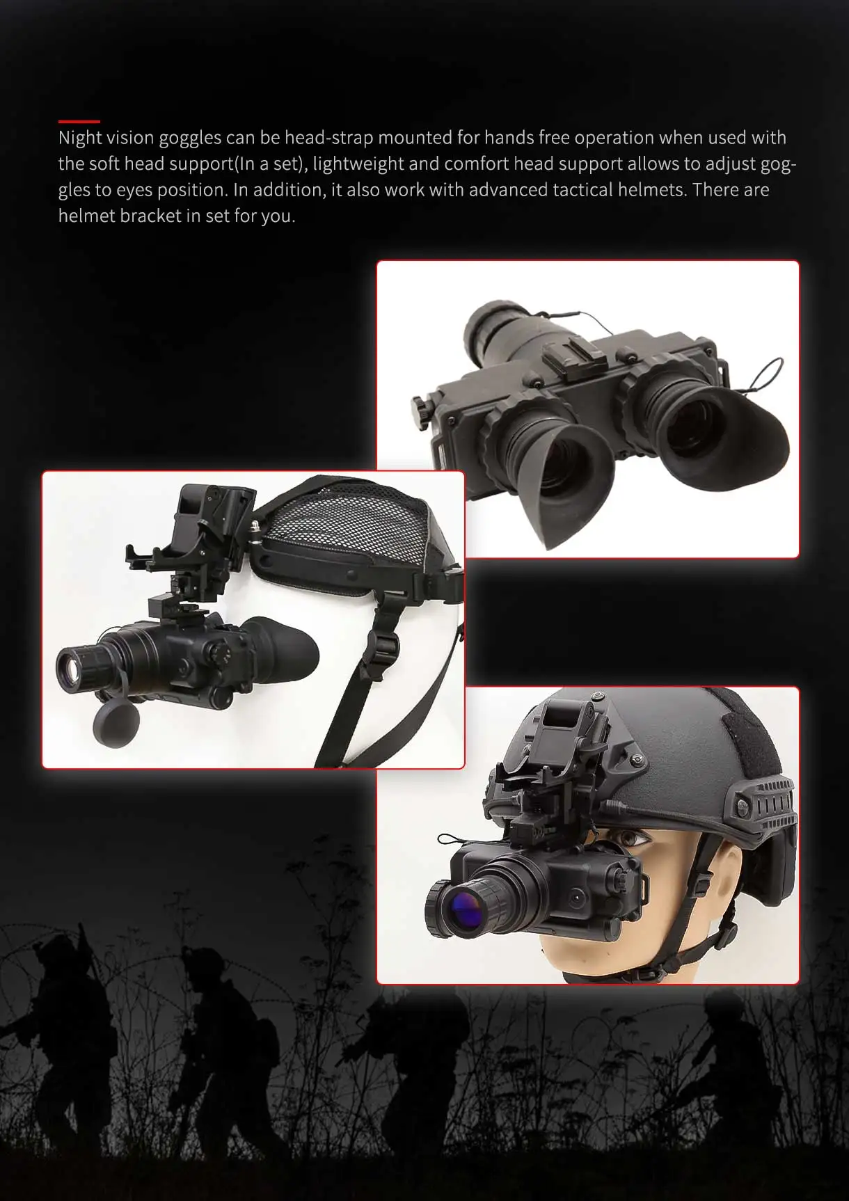Head Mounted Gen2+ High Performance Infrared Pvs-7 Euro Gen3 Hands-free ...