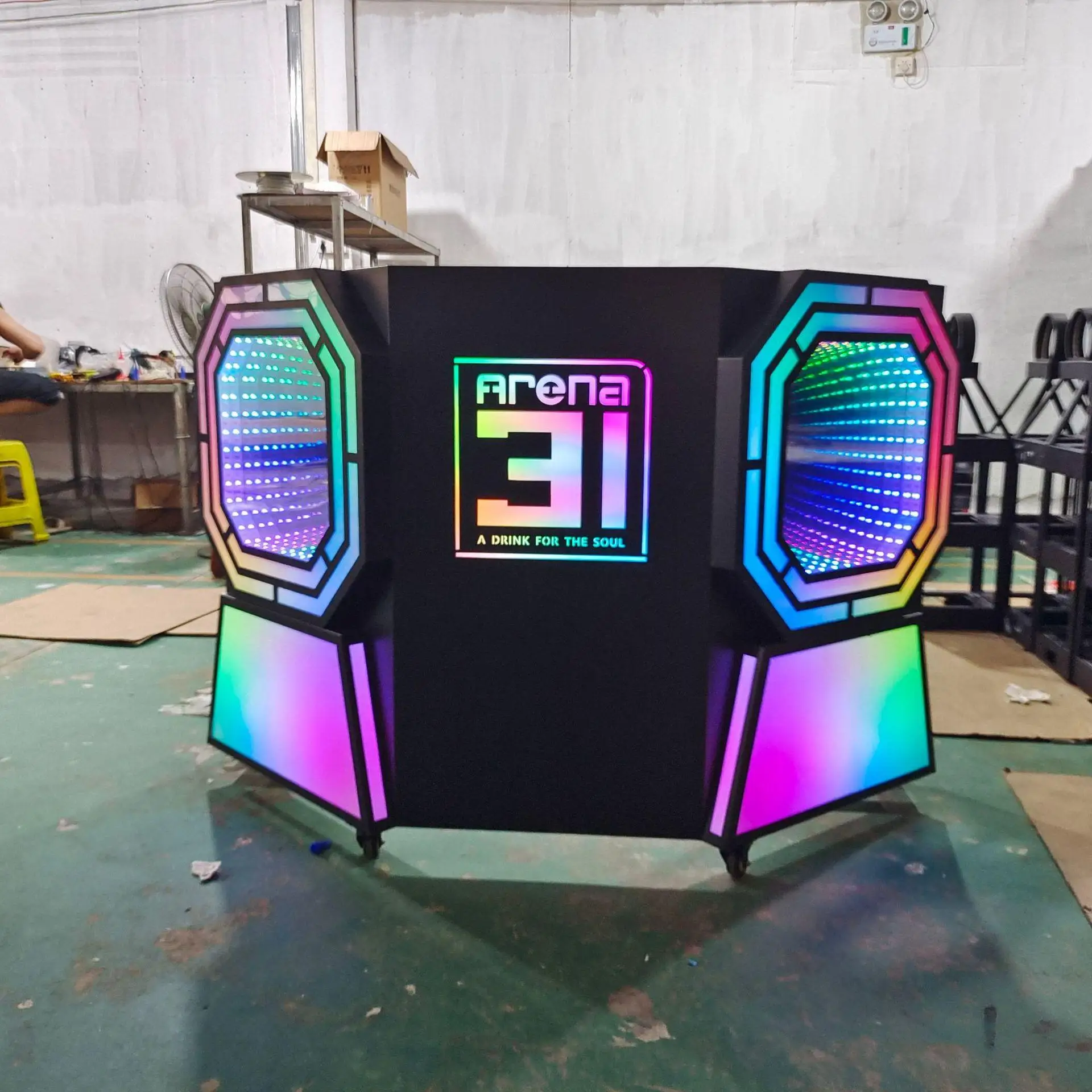 2024 Luxury DJ Booth - LED Lights, Video Wall, & Touchscreen