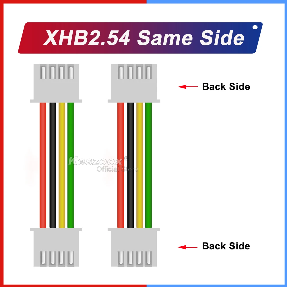 Keszoox Jst Xhb2.54mm Wire Cable Connector 22awg Wire 2/3/4/5/6/7/8/9/10pins 100/80/30/50cm ...