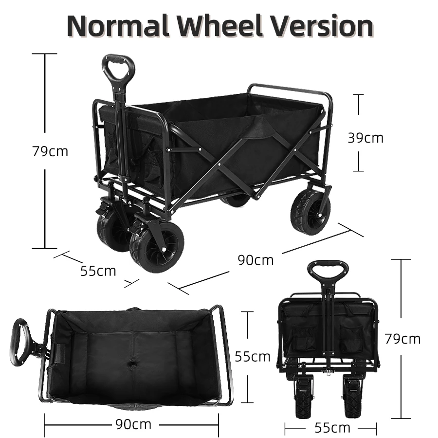 500lbs Heavy Duty Portable Collapsible Beach Cart With Big Wheels For ...