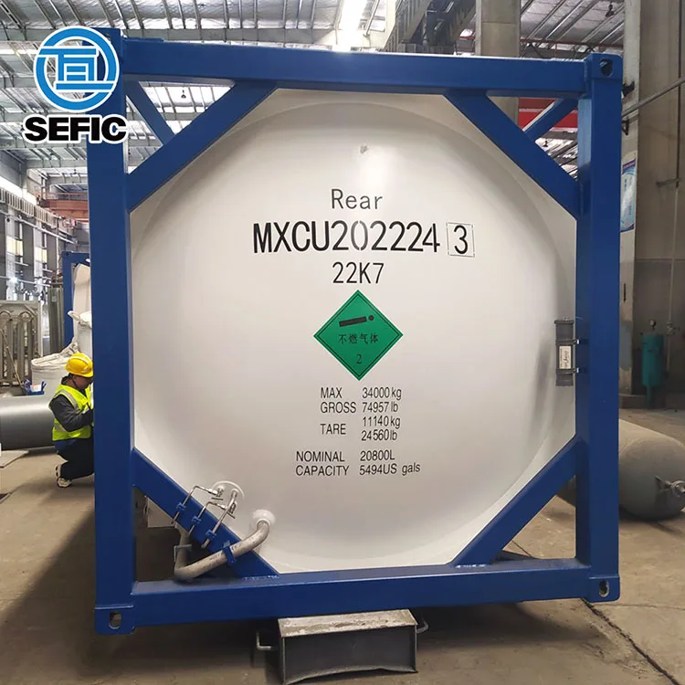 20ft 20.8m3 T75 Tank Container Lox Lin Lar Lco2 Lng Lc2h4 Shipping ...
