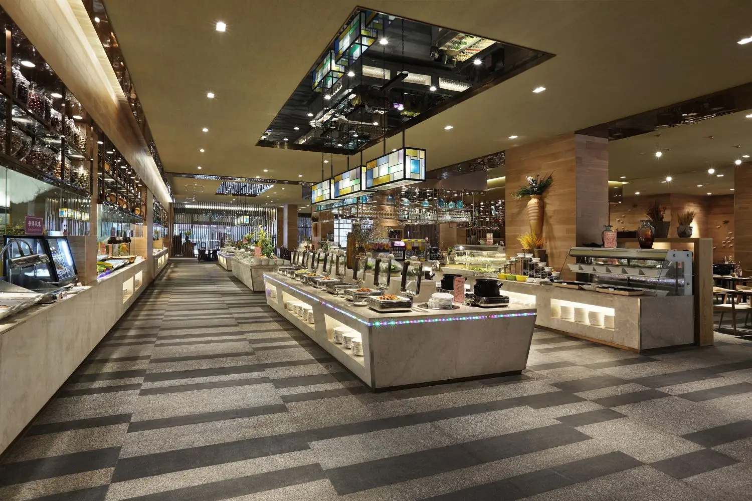 Luxurious Customized Acrylic Restaurant Buffet Serving Counter ODM