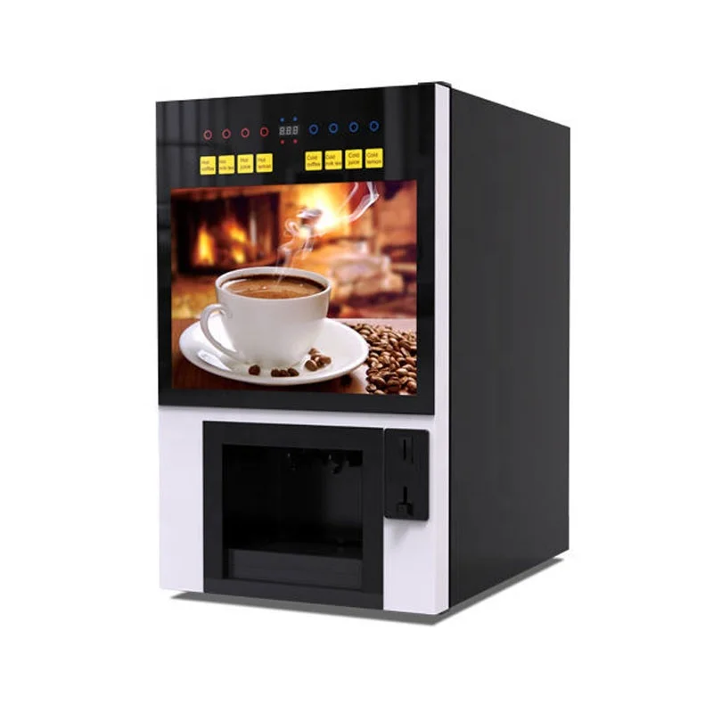 Coin Coffee Vending Machine Commercial Led Advertising Screen Self ...