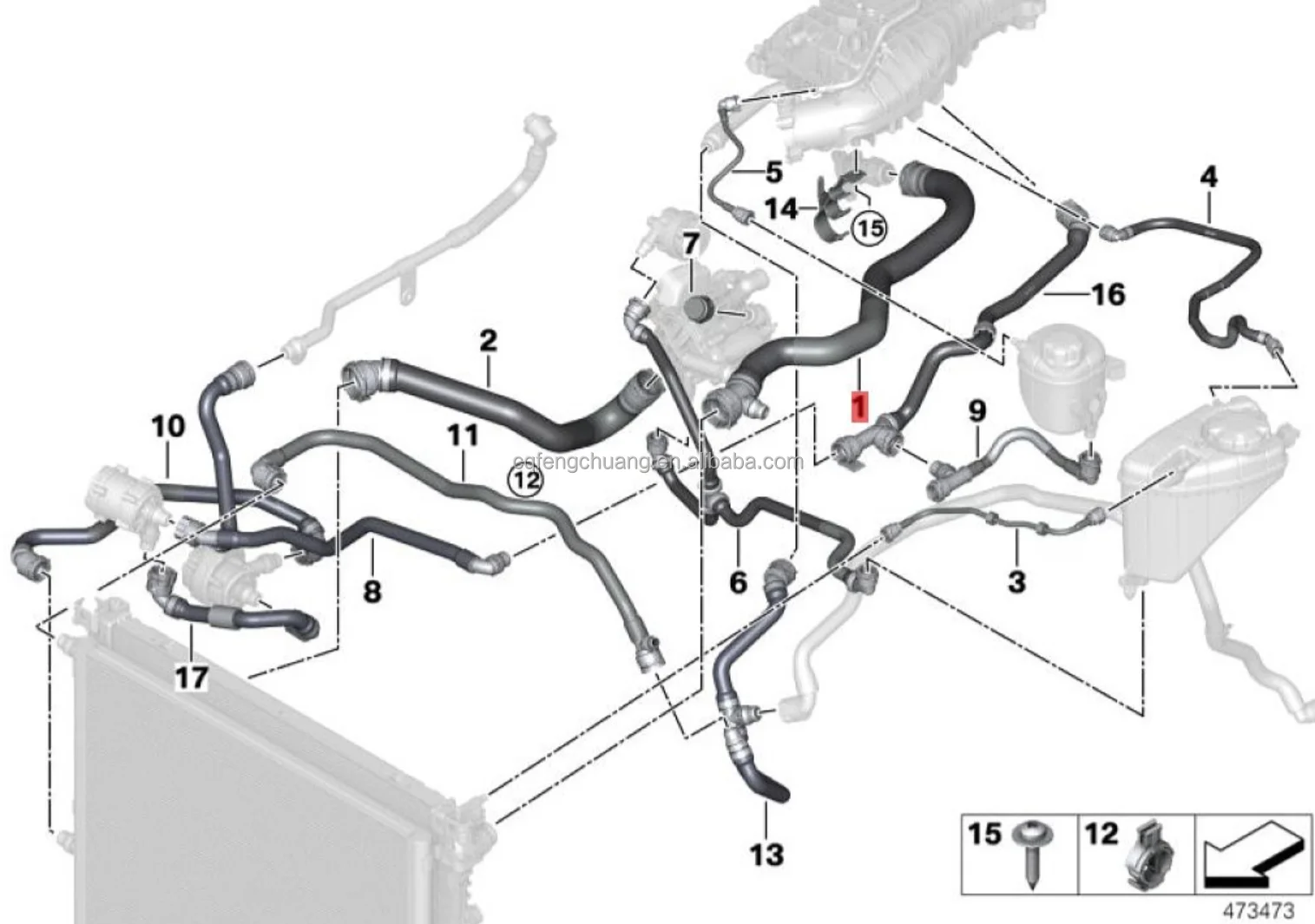 BMW G38 Water Coolant Hose Pipe - High-Quality Replacement
