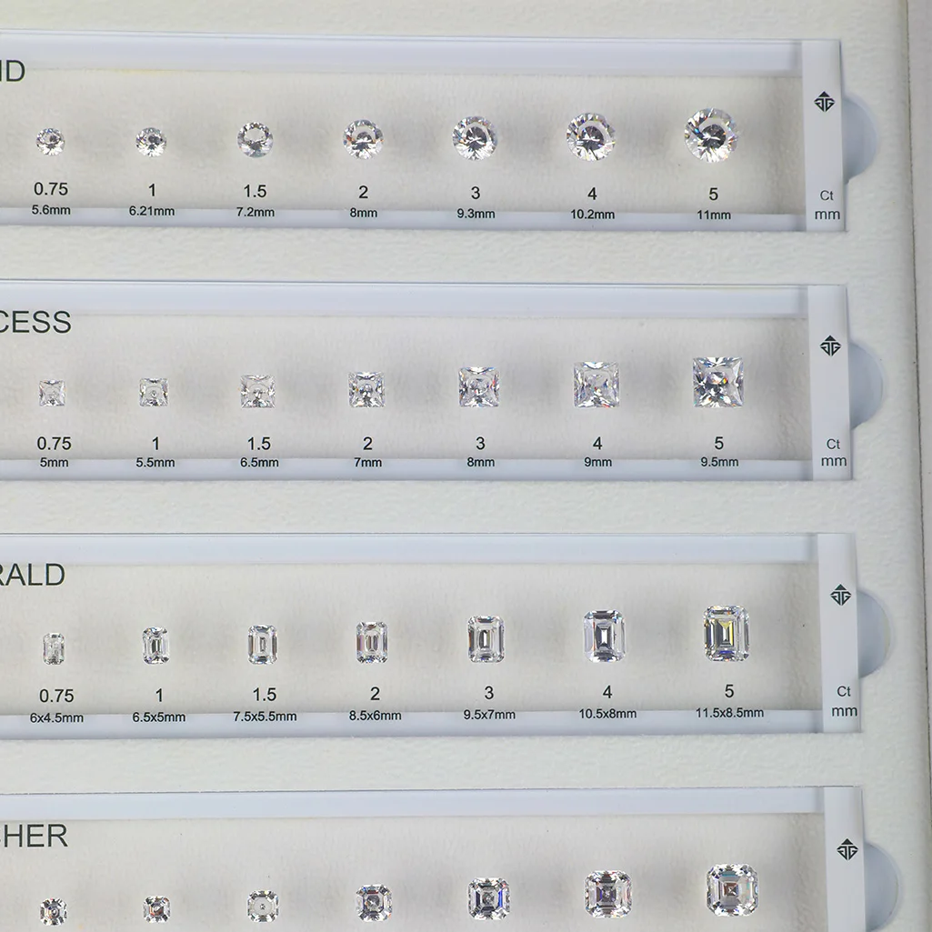 Visual Diamond Size & Shape Kit10 Shapes 3mm Acrylic 0.5ct-5ct Wooden ...