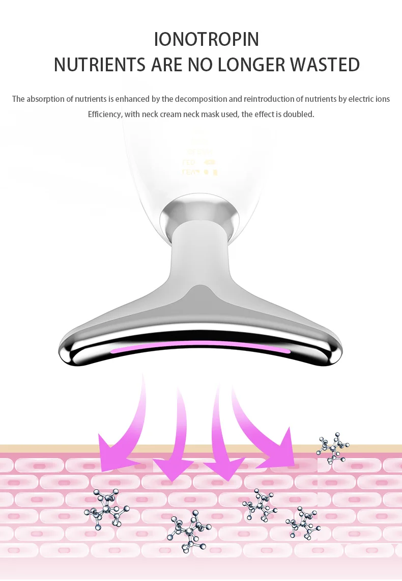 Neck Beauty Device Portable Ems Neck Massager Skin Tightening Led ...