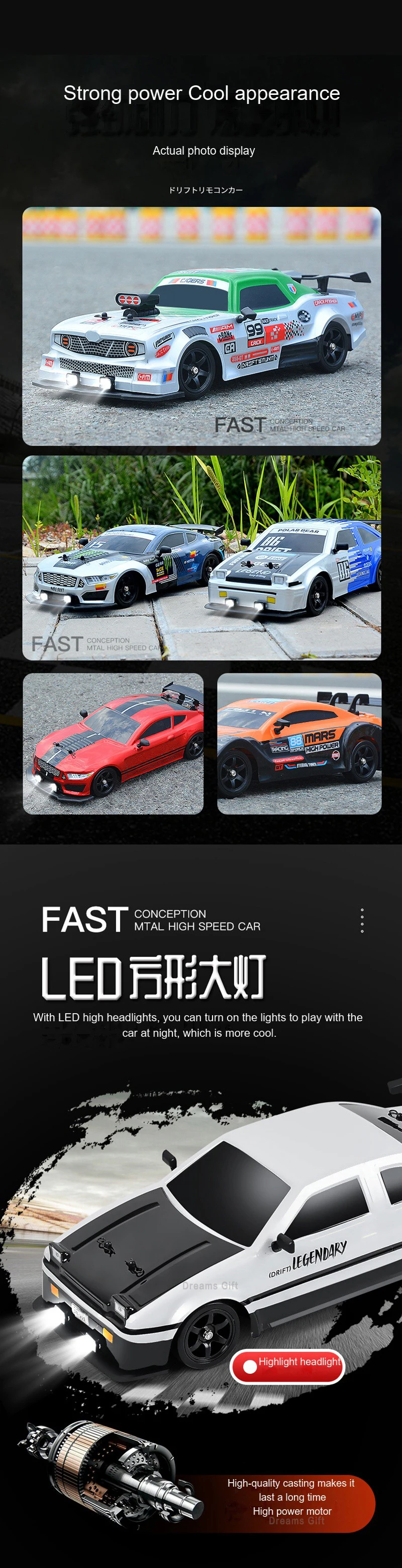 SC16 1/16 Scale Off-Road RC Drift Car - 4WD Remote Control Vehicle Toys ...