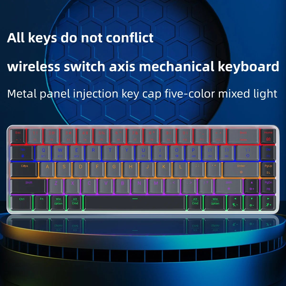 Custom Mini 60% Mechanical Keyboard Rgb Light Ergonomic Pc Gaming ...