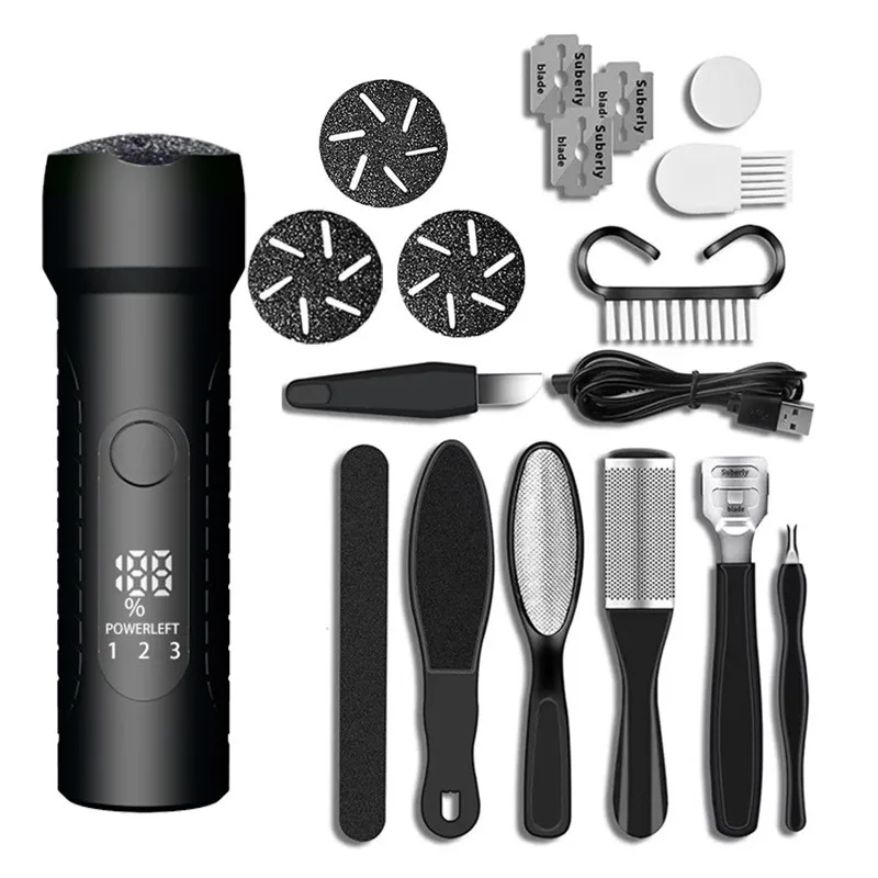 3 Roller Waterproof Professional Foot File Pedicure Kit Tool Electric ...