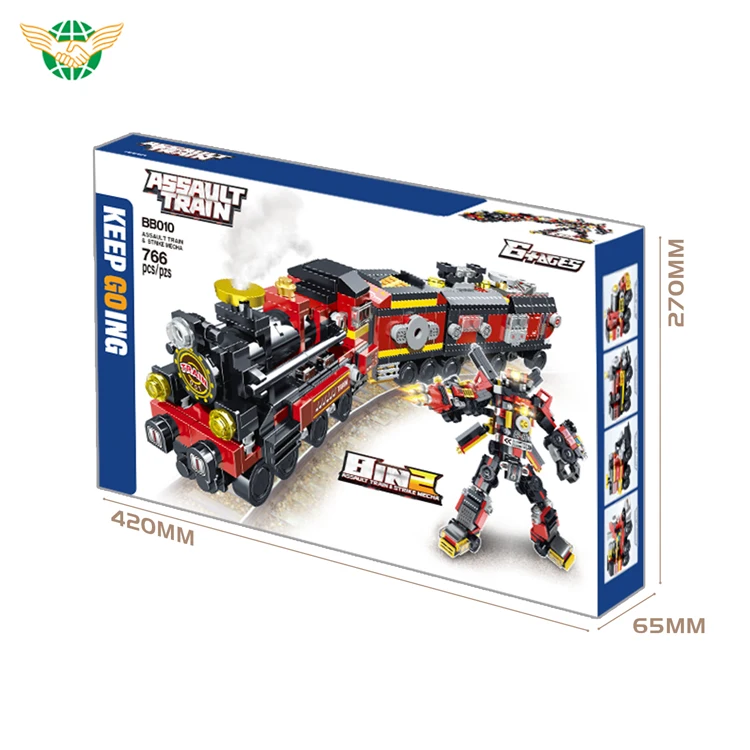 DIY Plastic Transform Robot Building Block Mecha Train Toy