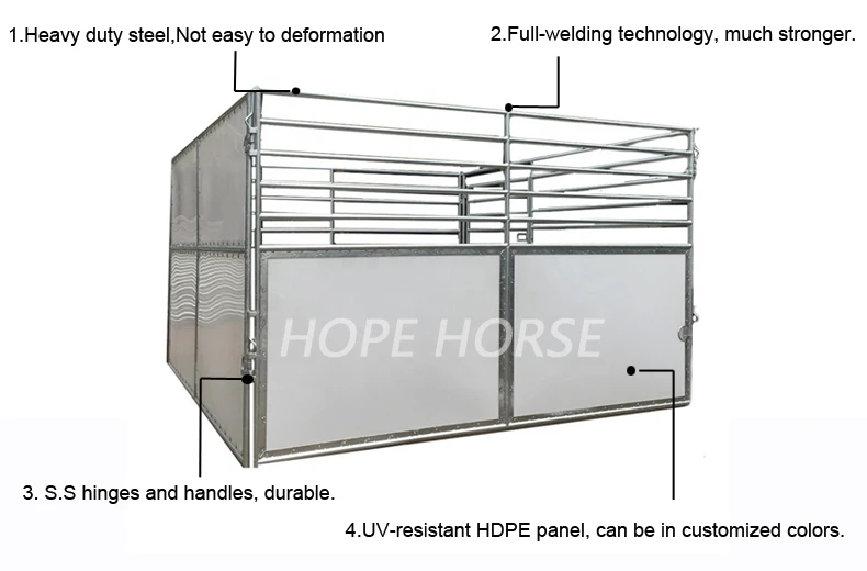 Outdoor Portable Horse Box Horse Stall Fronts With Hdpe Panel Horse ...