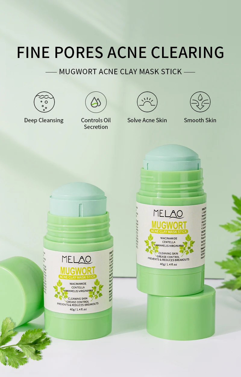Purifying Clay Stick Mask Acne Treatment Face Mask Green Moisturizing ...