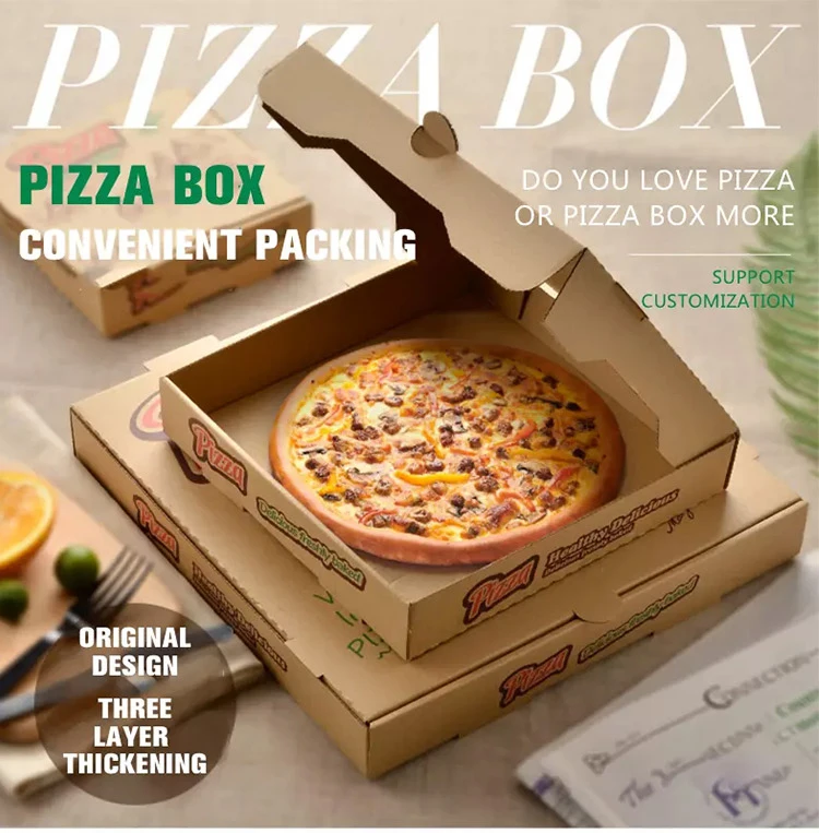 Food Grade Pizza Box Custom Folding Kraft Carton Frozen Food Insulated ...