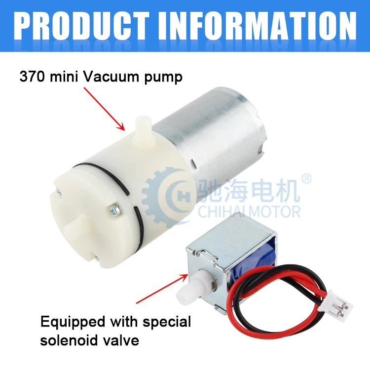 Chihai Motor R370 - Efficient 3.7V Vacuum Pump with Solenoid