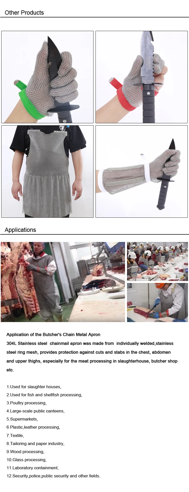 Anti-cutting Butcher Apron For Slaughterhousestainless Steel Butcher ...