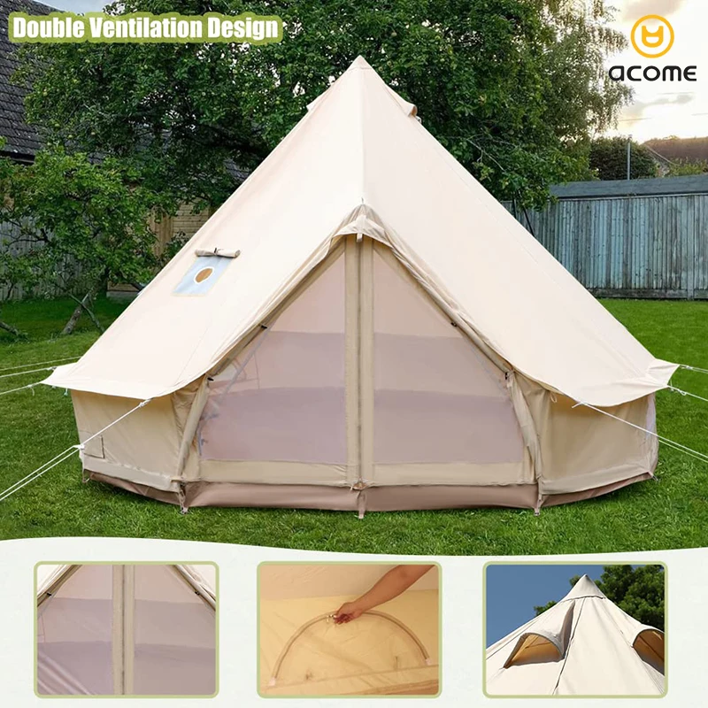 Acome New Product Luxury Glamping Teepee Bell Tent Family Camping ...