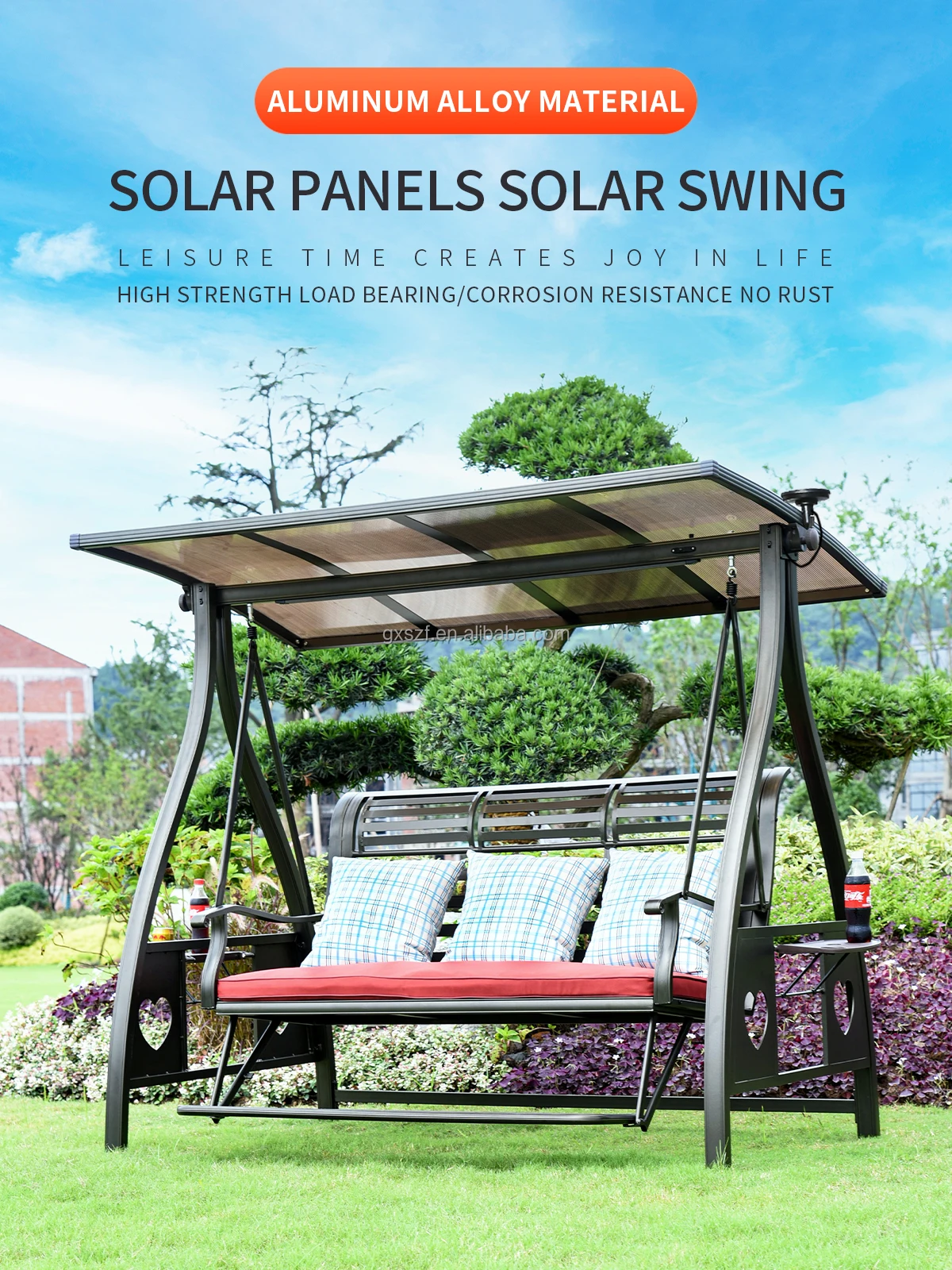 Modern Luxury Outdoor Swing Bed Villa Garden Courtyard Metal Multiple ...