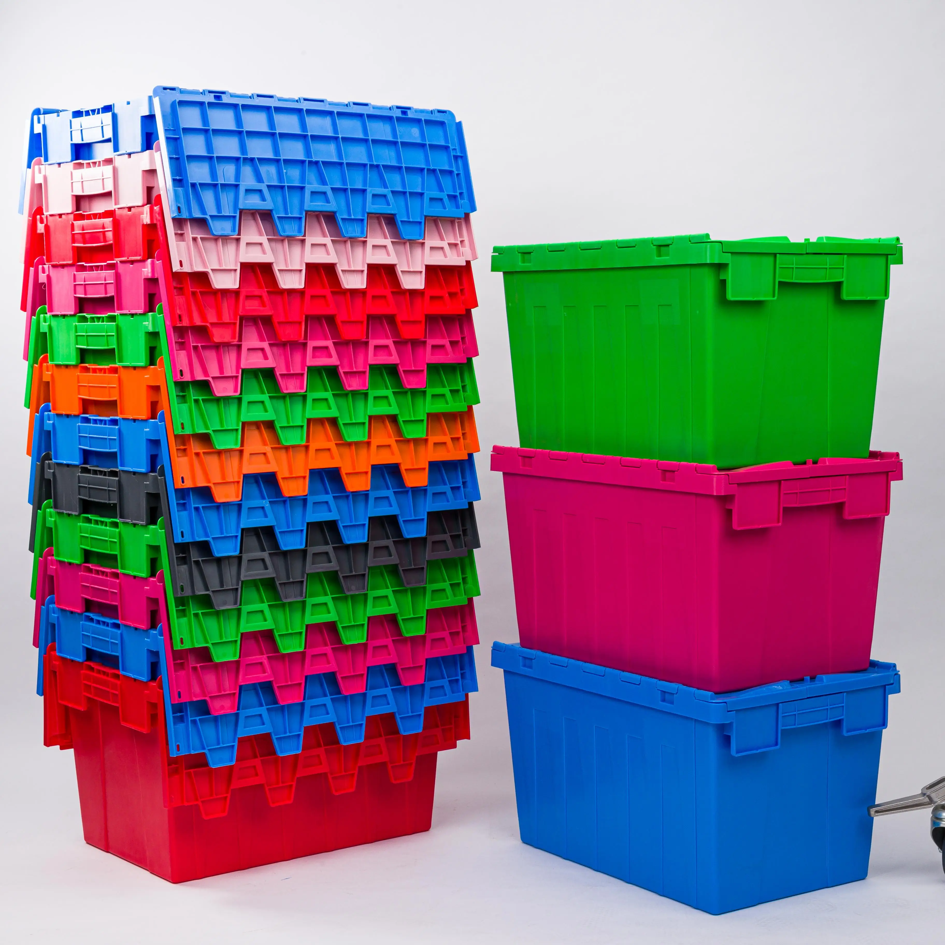 Stackable Supermarket Turnover Plastic Storage Box Nestable Moving Box ...