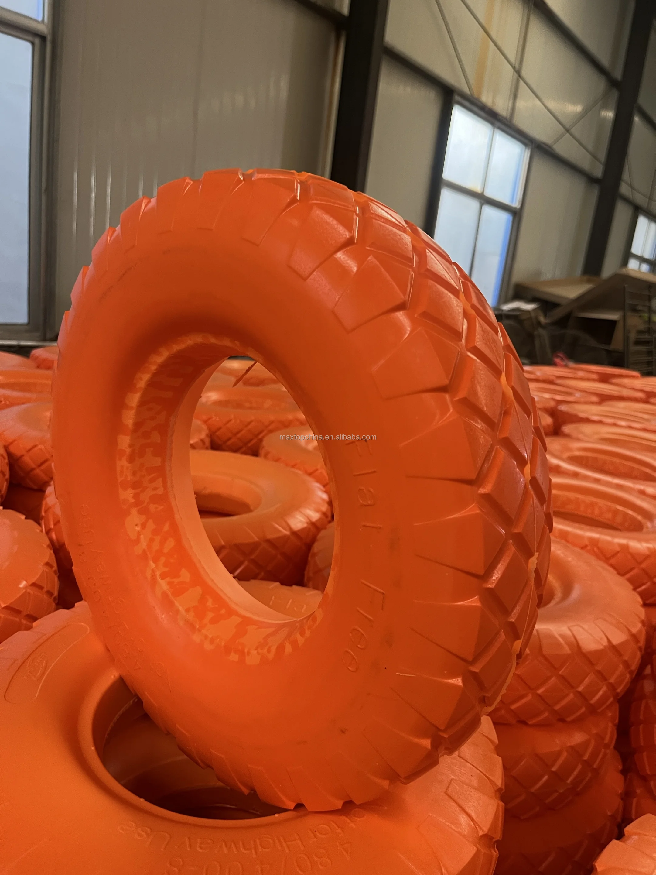 4.00-8 Pu Foam Filled Solid Tire Pneumatic Wheel Rubber Wheel For ...