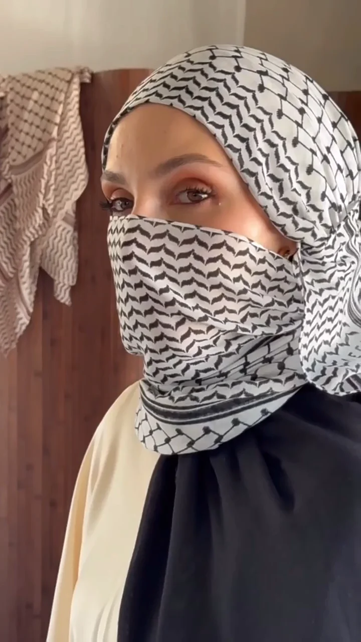 2024 Newest Chiffon Printed Palestine Keffiyeh Scarf Hijab Shopping ...