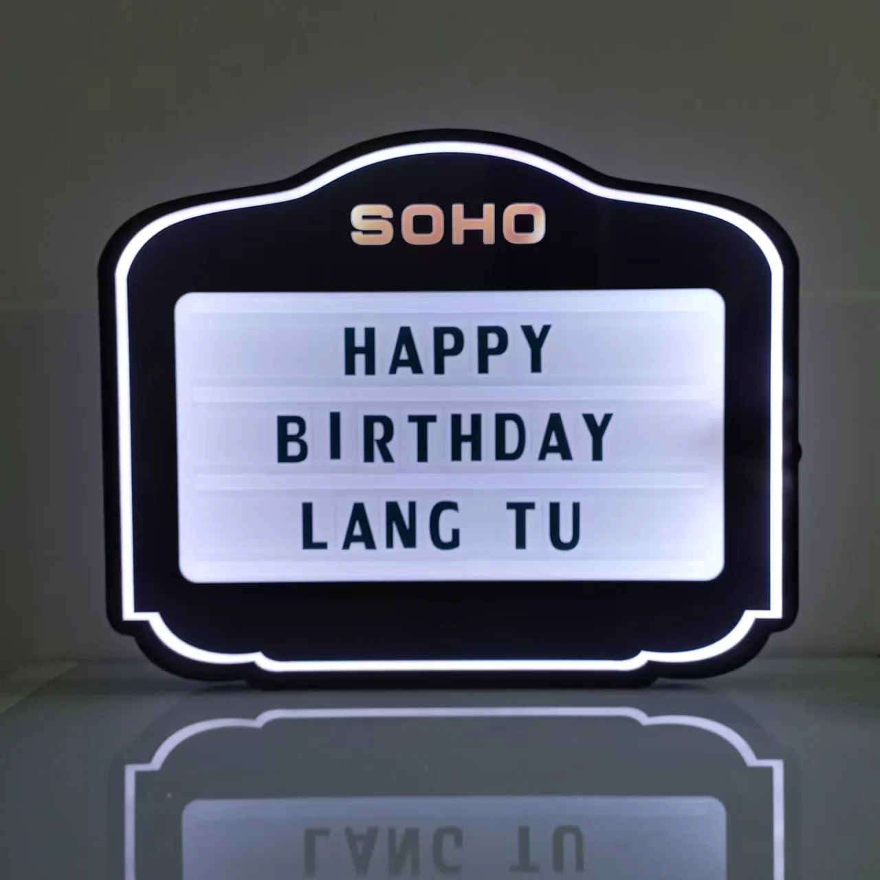 Custom Message Board Bottle Presenter for Nightclub Events