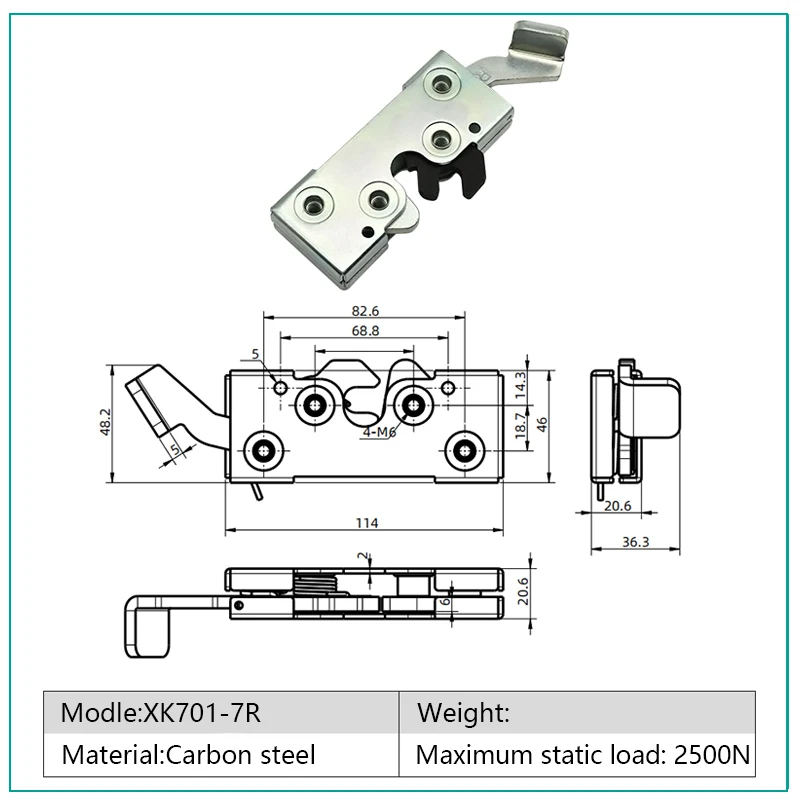 Heavy Load Impact Door Latch Lock Excavator Cover Plate Reverse Buckle ...