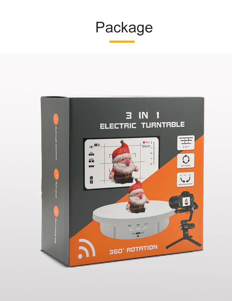 3 In 1 360 Degree Electric Turntable With Remote Control Rotating ...