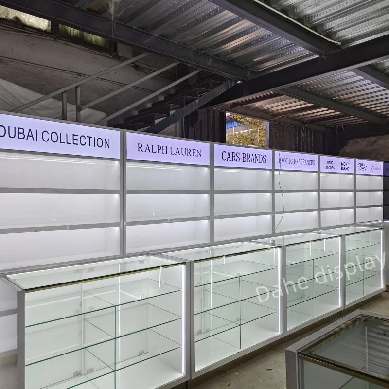 Custom Cosmetic Product Display Showcase With Led Lights Decorative ...