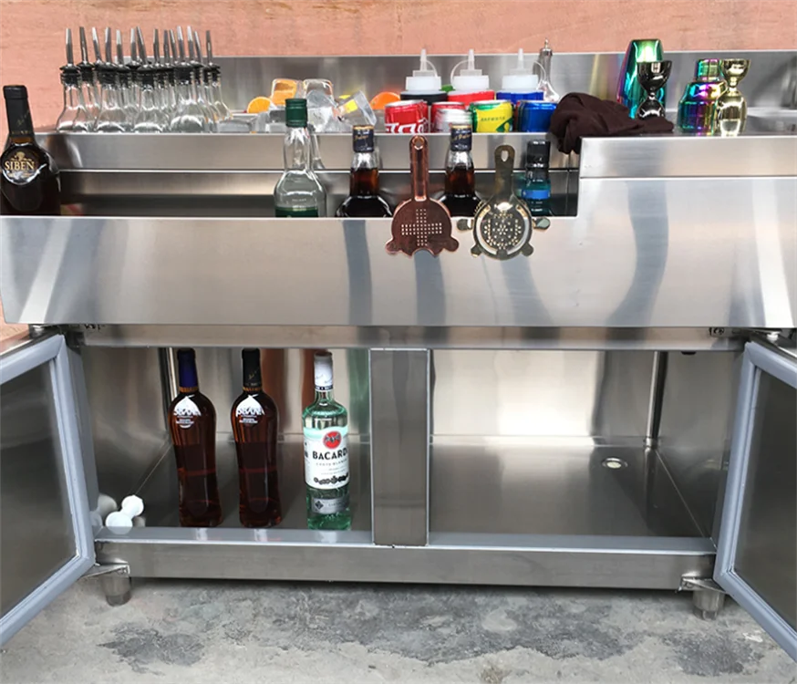 Stainless Steel Movable Bar Counter Cocktail Station - Affordable ...