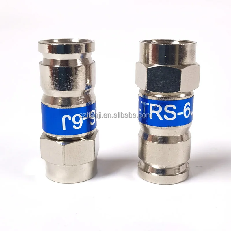 F Type RG6 Brass Compression Connector for Coaxial Cable Fittings, OEM