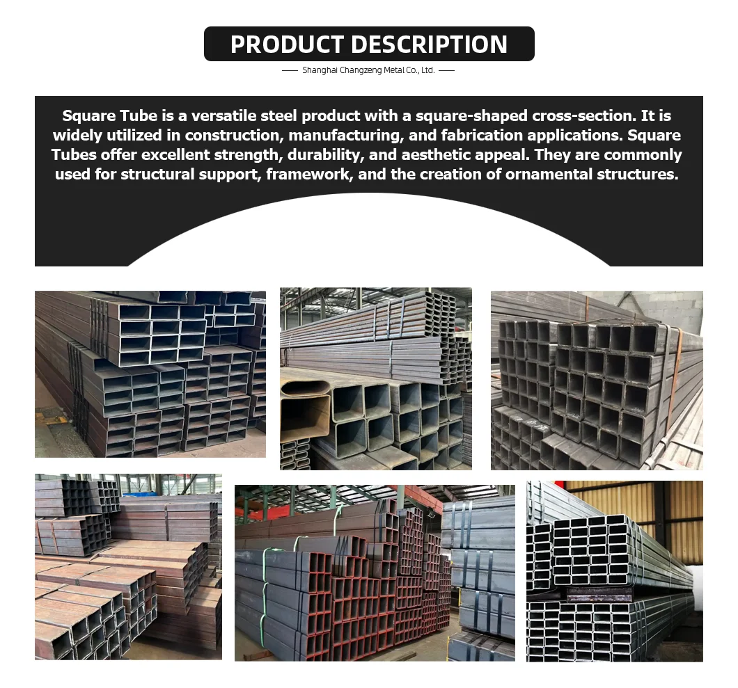 Welded Pre Galvanized Rectangular Steel Tube 60x60 Mm Galvanized Square ...