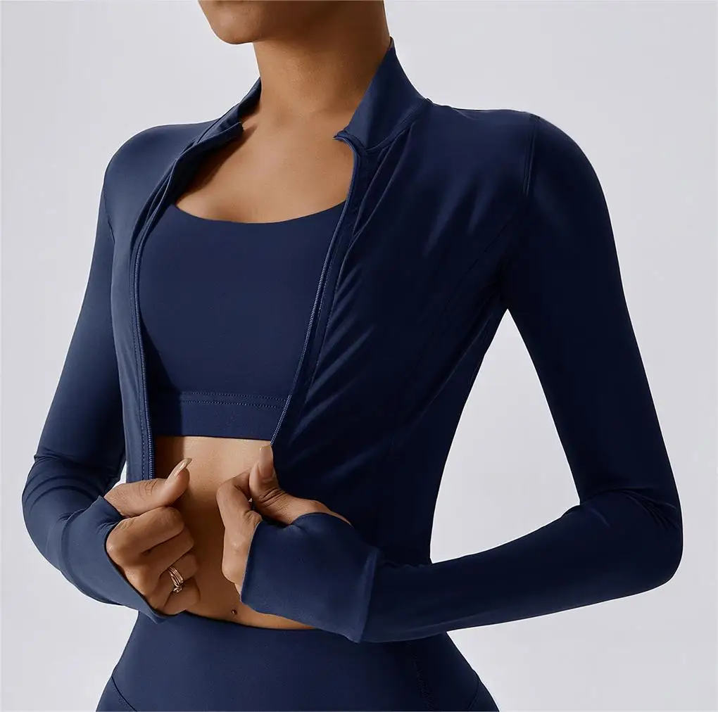 Custom Sports Gym Yoga Wear Out Crop Top Activewear Women Zip Fitness ...