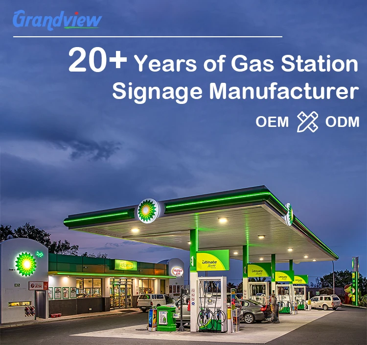 Custom Gas Station Canopy and Pylon Signs - Durable & Bright