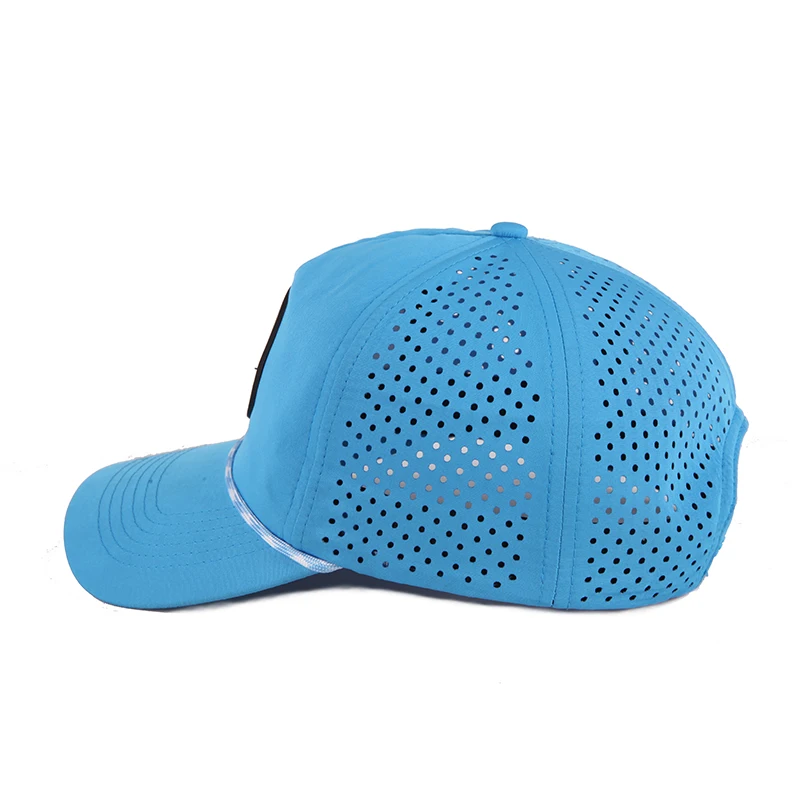 Custom Rubber Logo Perforated Laser Cutting Baseball Hat