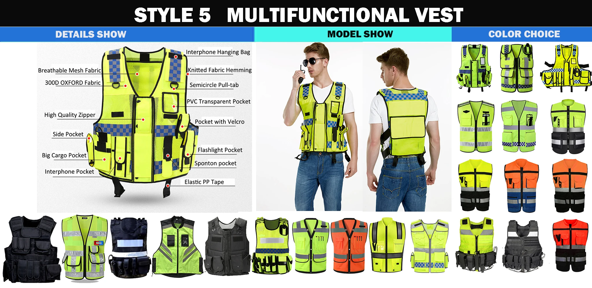 Safety Vest With Custom Logo Reflective Tape High Visibility Safety ...