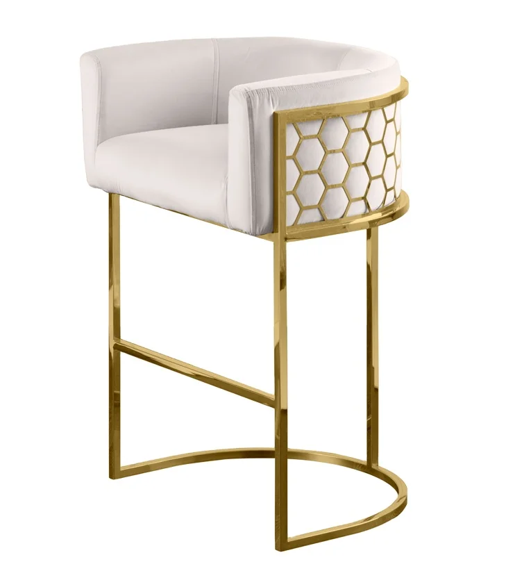 New Modern Industrial Multi Color Metal Bar Chair Velvet Fabric Bar ...