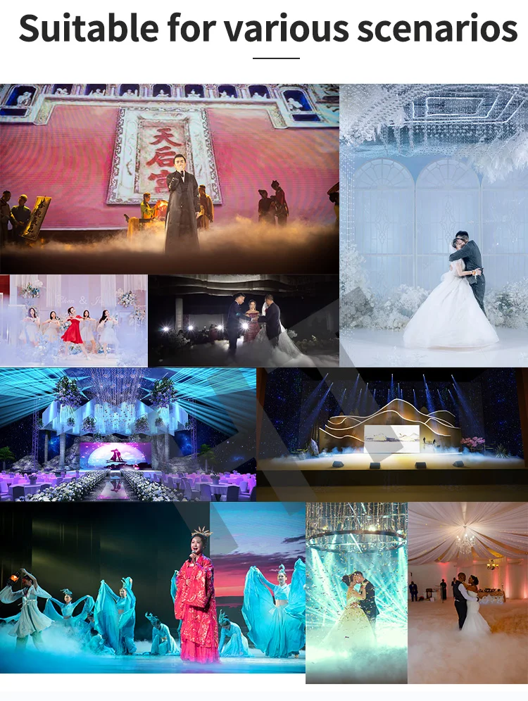 HT 3000W Low Fog Machine Ground Fog Machine Water Based Double Tube Low ...