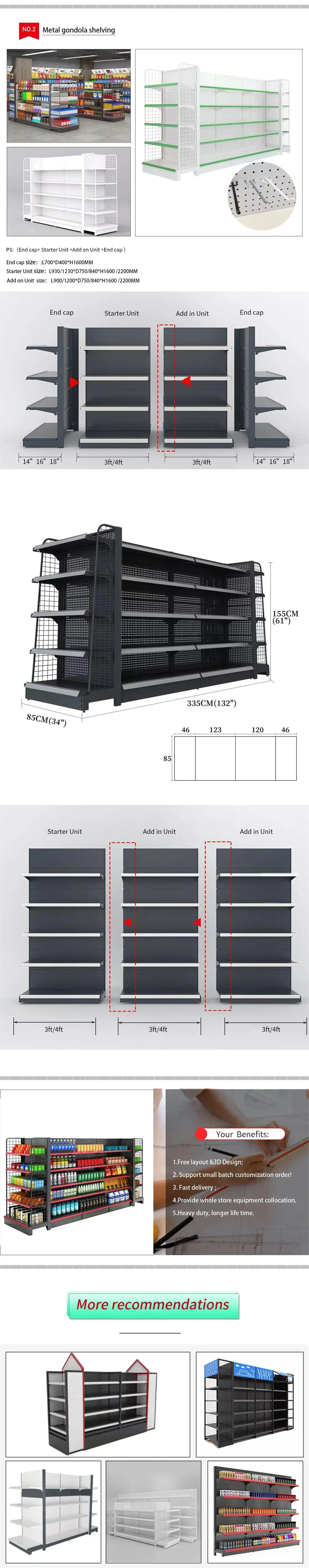 Modern Attractive Display Gondola Island White/black Gondola Retail ...