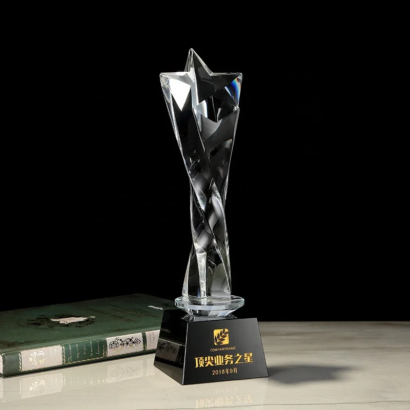 25th Anniversary Crystal Award Trophy Custom Crystal Trophy STAR Shape ...