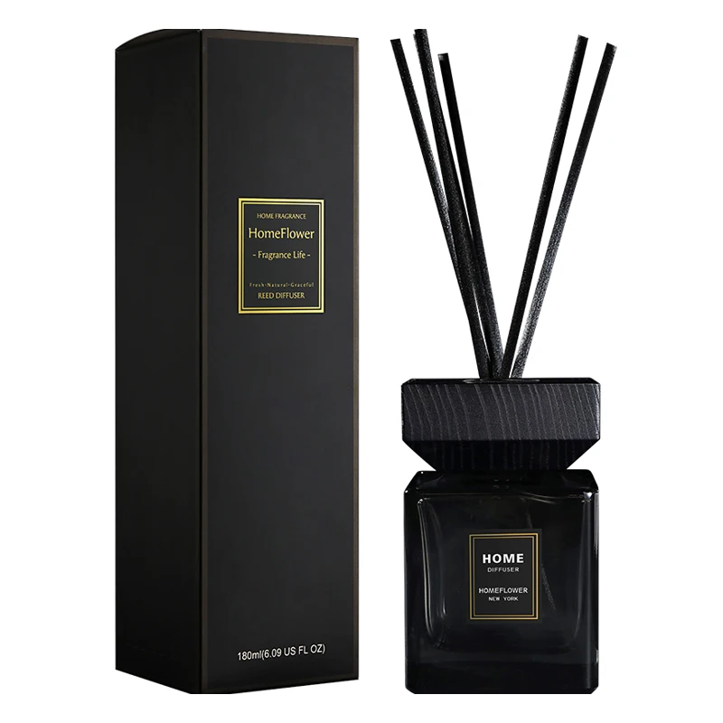 Custom 180Ml Luxury black bottle Reed Diffuser Home Fragrance hotel ...