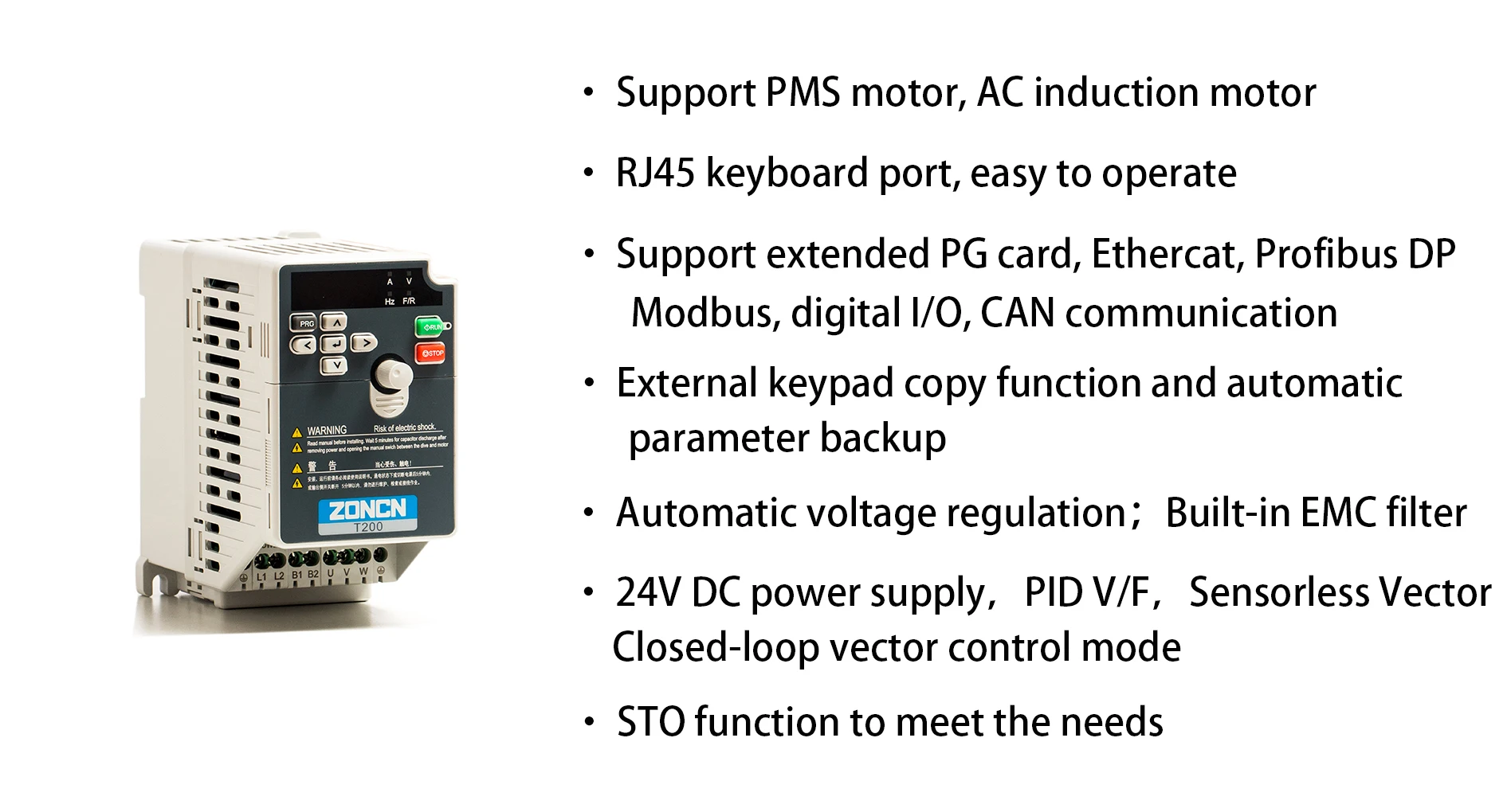 ZONCN T200 Frequency Inverter VFD with Profibus-Dp Filter