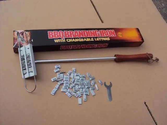 BBQ Barbecue Custom Metal Branding Iron with 55 X Letters and 8 Spaces ...