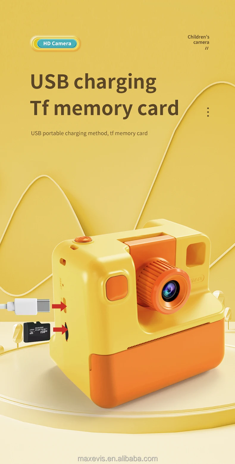 Maxevis Kids Instant Print Digital Camera Toy - 1080p Video